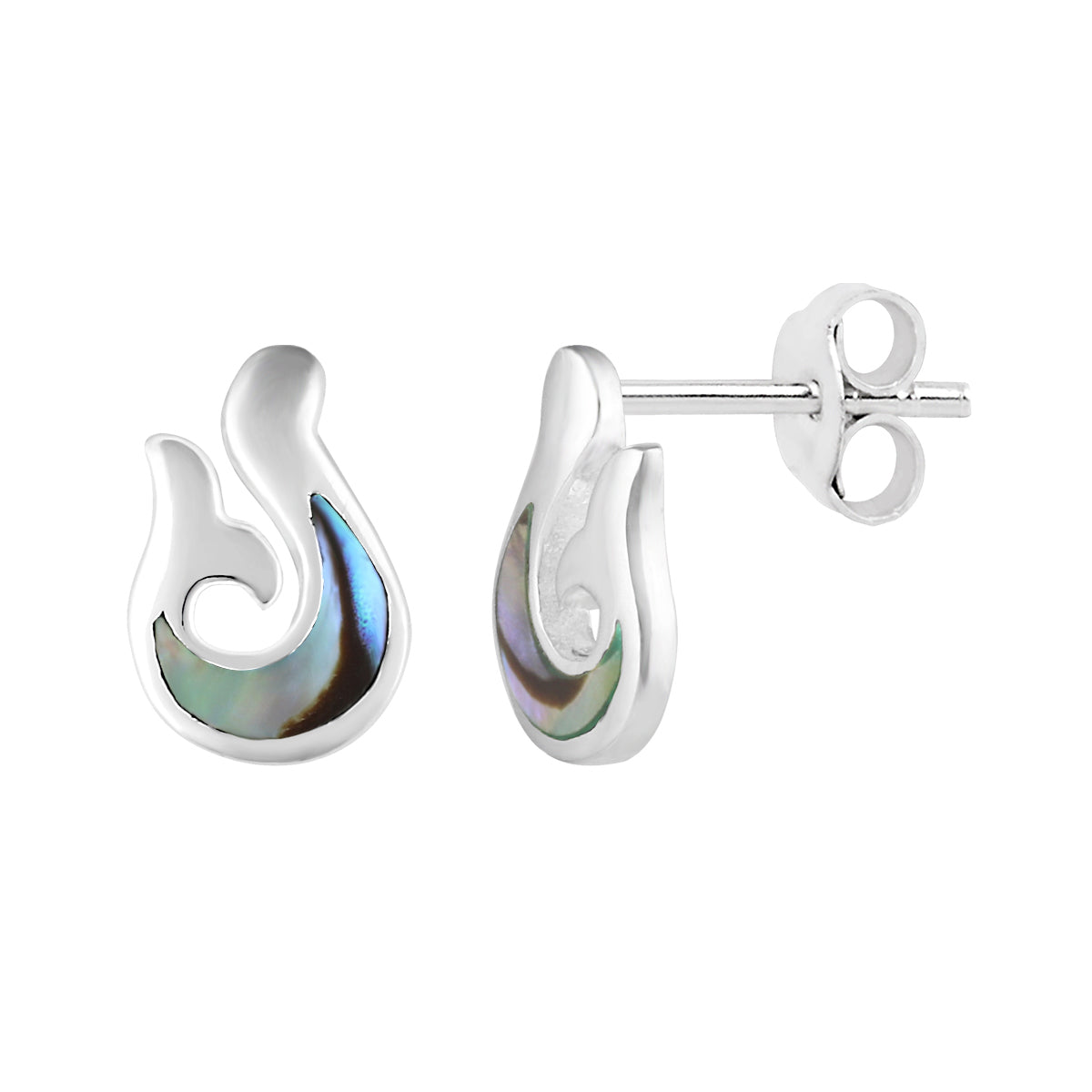 Sterling Silver Paua Hook Studs – Little Taonga