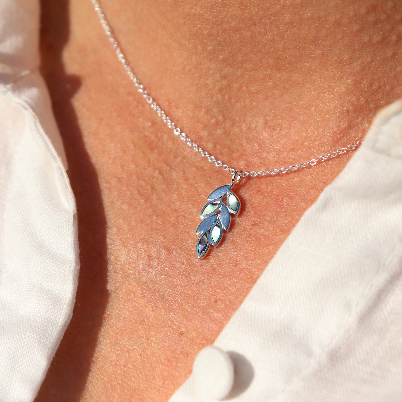Paua Leaf Necklace – Little Taonga